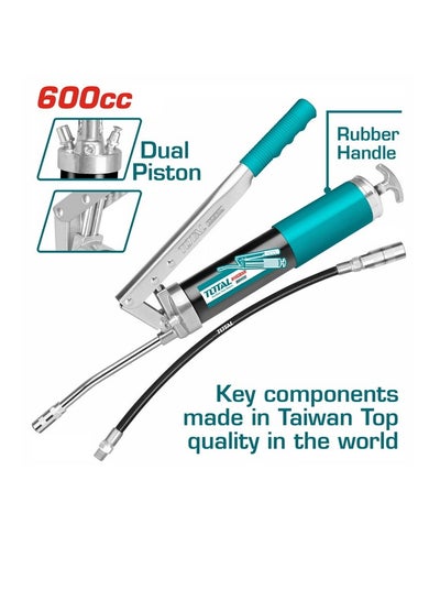 Total Grease Gun 600cc - Heavy-Duty Dual Piston, High Volume ...