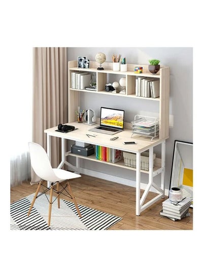 Study Desk With Storage Computer Desk Beige 120x60x141.5 cm price in ...