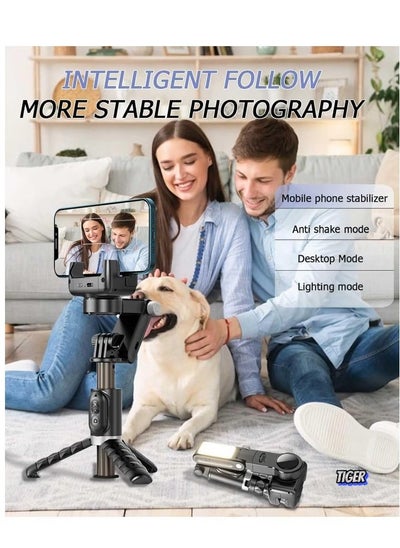 Stick Gimbal Stabilizer with 360° Rotation Tripod – 2-Axis Auto Face ...