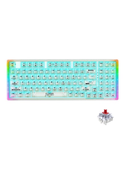 Z-94 Transparent Gaming Keyboard,94 Keys Red Switch USB Wired ...