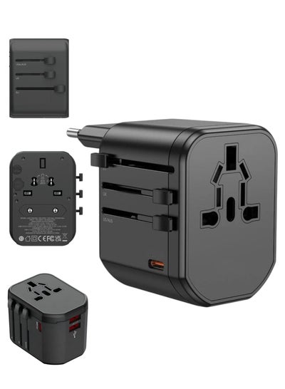 Universal Travel Adapter, 5V/3A International Power Adaptor with 2 USB ...