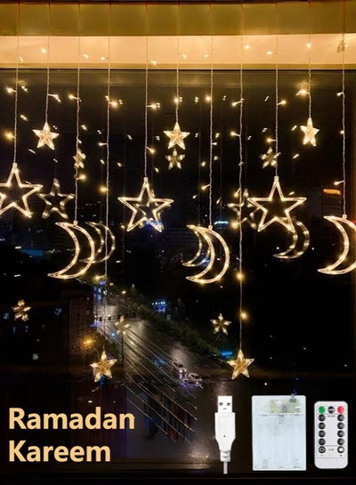 Ramadan Decorations Lights Moon Star String Curtain Ramadan Lights ...
