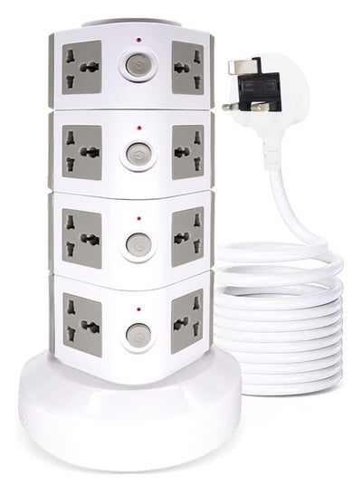 Universal Vertical Tower Power Strip – Multi-Socket (110V-250V) with 2 USB Ports, Electric ...