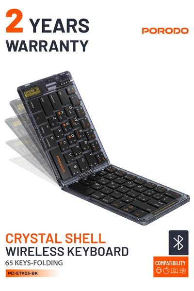 Crystal Shell Wireless Keyboard / Foldable / 65keys and Arabic Language ...