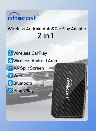 OTTOCAST Play2Video Pro Wireless CarPlay Android Auto Adapter for Spotify Youtube Netflix IPTV ...