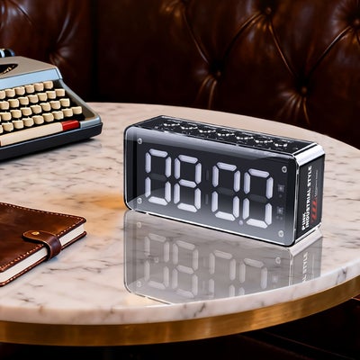 سعر Black LED Digital Alarm Clock Wireless Speaker with Dual Alarms ...