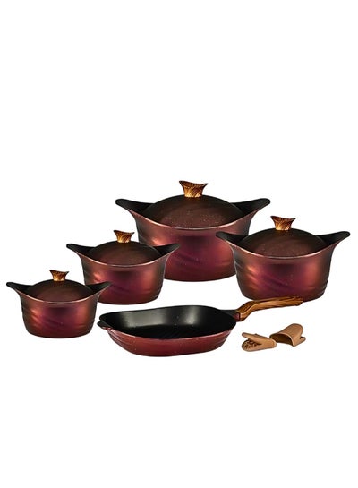 Kazan 9-piece granite cookware set, sizes 18/32 price in Egypt | Noon ...