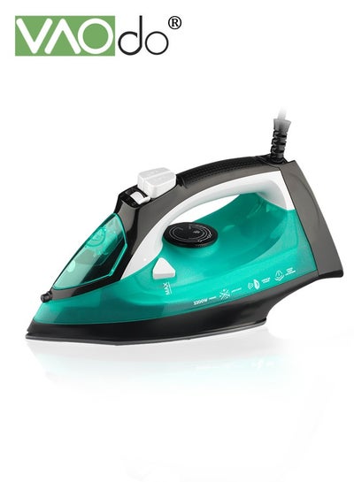 2200W Steam Iron, Non Stick Soleplate Spray Mist, Anti-Drip, Adjustable ...