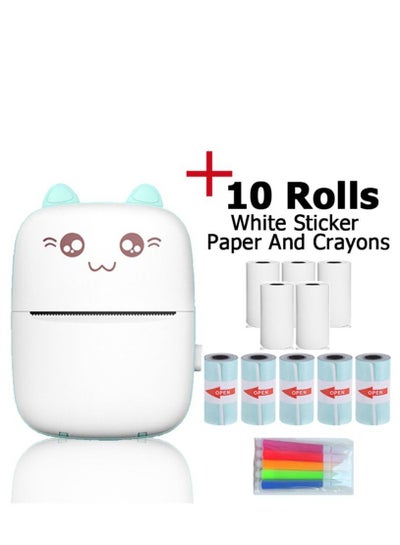 Mini printer portable, pocket thermal printer with 10 rolls of printing ...