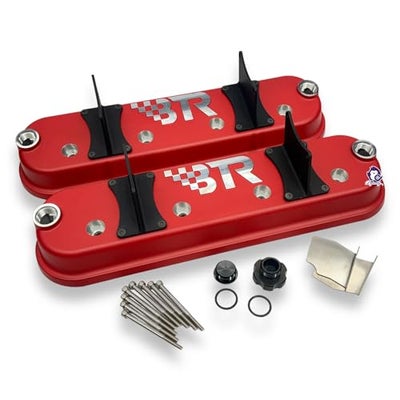 BTR LS Valve Covers Red Pair With Coil Mounts - Cast Aluminum Brian ...
