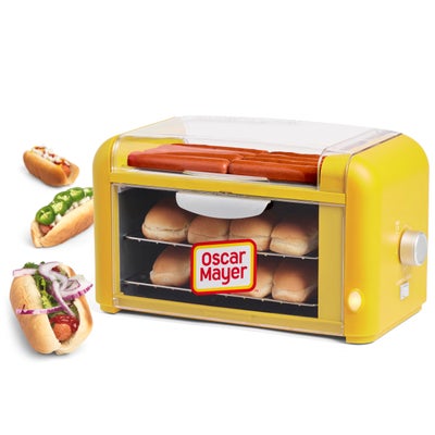 Nostalgia Oscar Mayer Extra Large Countertop 8 Hot Dog Roller and Bun ...