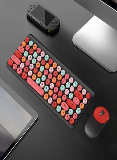 Portable Retro Wireless Keyboard And Mouse Combo Set 2.4g USB Round ...
