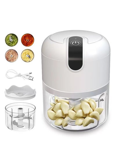 Electric Garlic Chopper,Cordless Mini Chopper with USB Rechargeable,304 Stainless Steel Blade ...