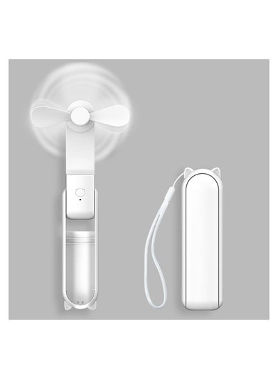 Mini Fan 3 IN 1 Rechargeable Hand Fan Foldable Small Fan With Power ...