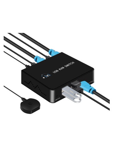 USB KVM Switch, 2 Computers Share 4 usb2.0 Devices, Keyboard Mouse Printer USB switcher,Supports ...