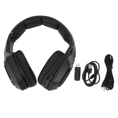 Black 2 4G Wireless Gaming Headset Multifunctional Controls Dual Mode ...