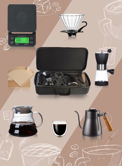 V60 Pour Over Coffee Set,7-Piece Drip Coffee Maker Set,Hand Brewing ...