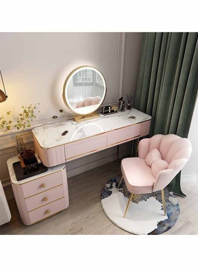 Makeup Vanity Table Dressing Table Flip Mirror With Drawers And Chair ...