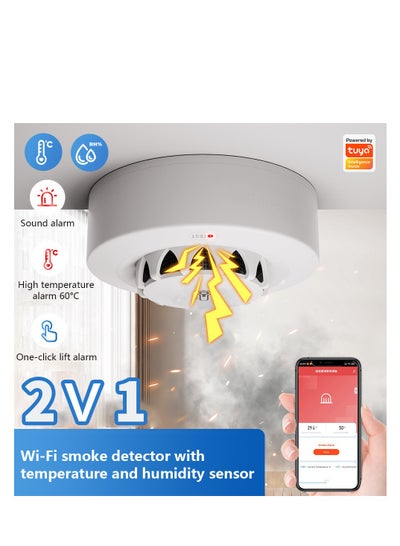 Smart Wi-Fi smoke Detector with 2.4GHz Temperature and Humidity Sensor ...