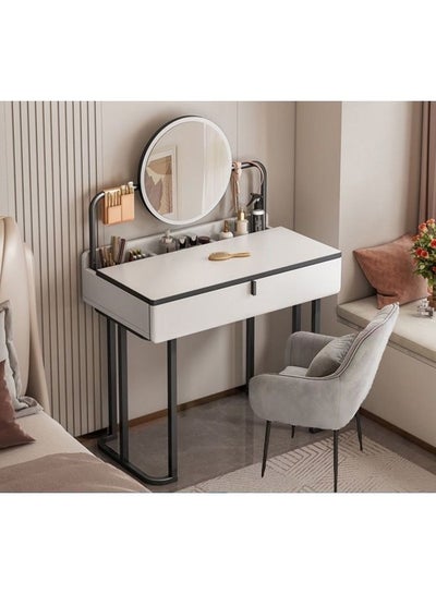 Makeup Vanity Table Dressing Table Flip Mirror With Drawers And Chair ...
