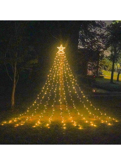 3.5m Solar Star Waterfall Lights – Warm White, 350 LEDs, Solar Powered ...