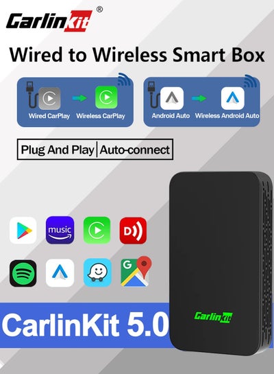 CarlinKit 5.0 Wireless Android Auto CarPlay AIBox Wireless Adapter ...