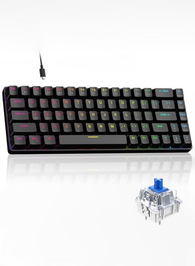 Mechanical Gaming Keyboard 68 Keys Blue Axis With RGB Backlight ...