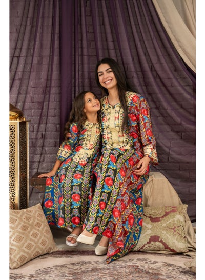 Mother and daughter jalabiya, Shalki style, distinctive with a matching ...