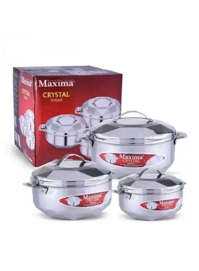 Hot Pot Set Of 3 Pieces Silver 2500 ml price in Saudi Arabia | Noon ...