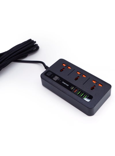 Self-timer electrical outlet with 3 AC outlets, 5 USB ports and a PD ...