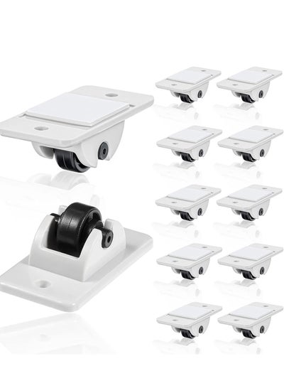 24 Self-Adhesive Casters Mini Fixed Casters Plastic Wheels for Storage ...