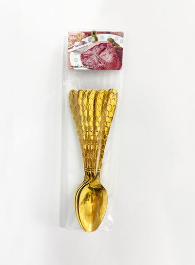 Crown Spoon 6-Piece Stainless Steel Cutlery Set Laser Gold Plated price ...