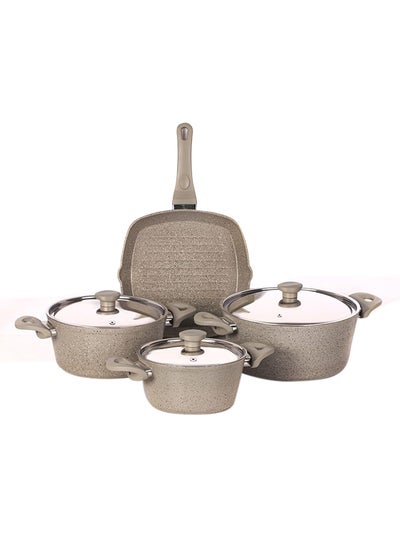 7-Piece Granite Cookware Set (Pot18/20/24/Grill28) Beige price in Egypt ...