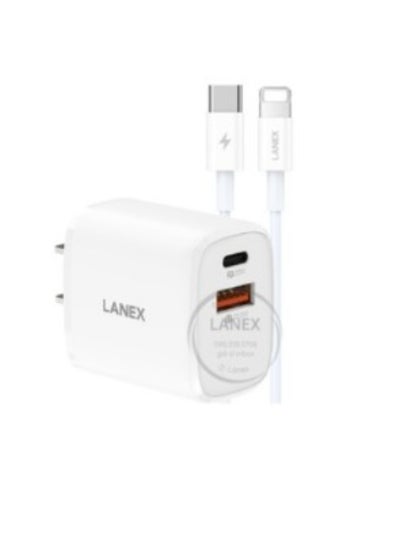 سعر شاحن Lanex Lc49cl السريع، منفذ USB واحد بقوة 22.5 واط، منفذ Type C ...
