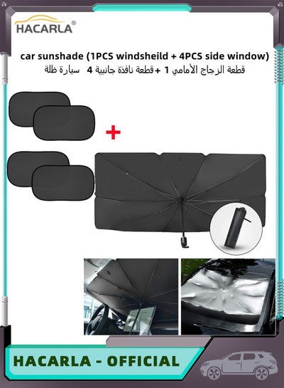 HACARLA 1 Pack Car Sun Shade for Car Front Windshield Most Cars Vehicle SUVS 4 Packs Car Side ...