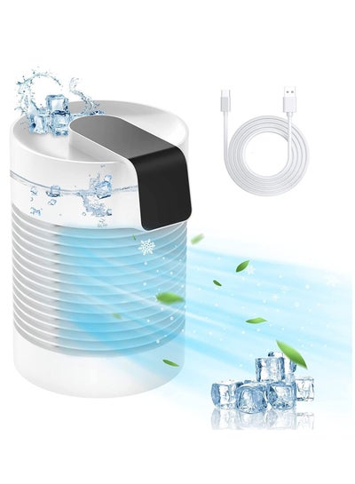 Small Evaporative Air Cooler and Humidifier, 360° Automatic Oscillation ...