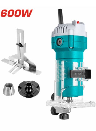 TOTAL Laminate Trimmer 600W, 34500 RPM, 6mm & 1/4" Collet, Precision ...