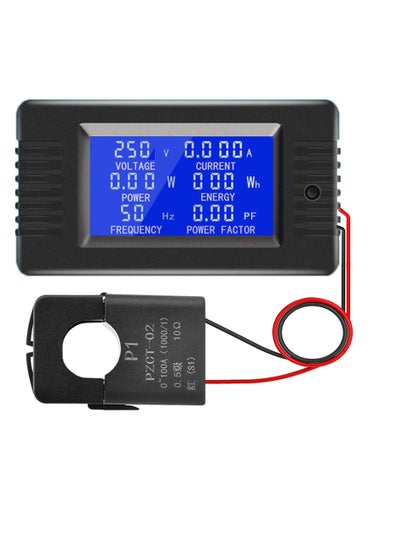 AC Power Meter, 80-260V 100A Voltage Current Color LCD Display Panel, Current Voltage Amperage ...