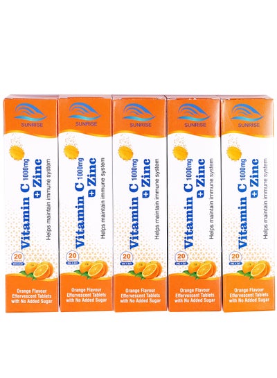 Vitamin C 1000 mg With Zinc 10 mg Effervescent Tablet Pack Of 5 price ...