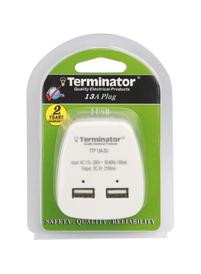 3 Pin Plug Adapter with 2USB price in UAE | Noon UAE | kanbkam