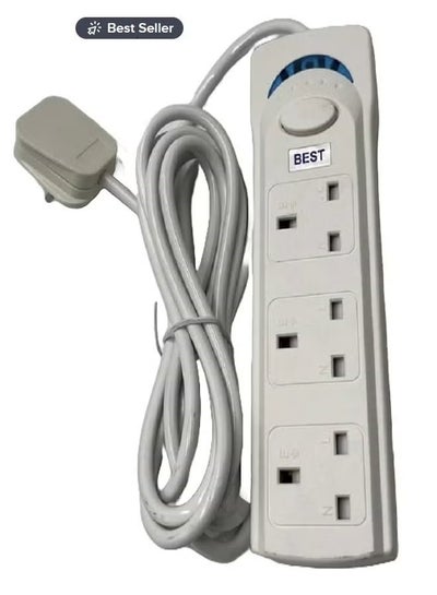 Power Extension Cord with Surge Protector 3 Power Sockets, Power Strip ...