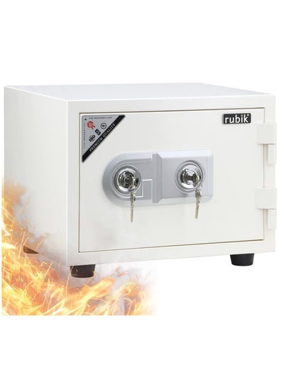 Safe Box Fireproof with Key Lock, 2-Hours Certified Fire Safety Locker ...