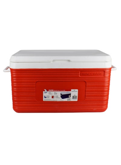 51 Liters Ice Box with Side Handles and Lid Lock- Red | Ice Box ...