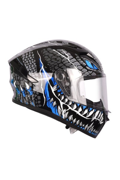 Full Face Helmet with Aggressive Cobra Design Anti Fog Visor DOT & ECE ...