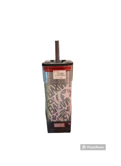 AC CUBE TUMBLER (WITH STAINLESS STEEL STRAW) 540 ML MARVEL price in Egypt | Noon Egypt | kanbkam