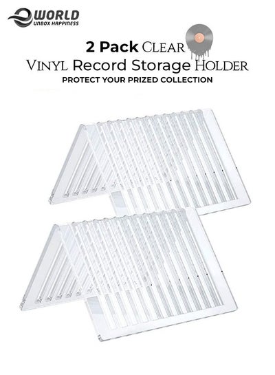 2 Pack Clear Acrylic Album Organizer Vinyl Recorder Holder for ...