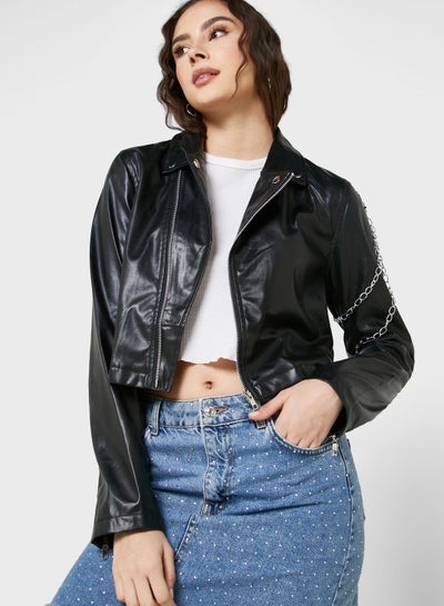 Classic Leather Look Jacket price in Saudi Arabia | Noon Saudi Arabia ...
