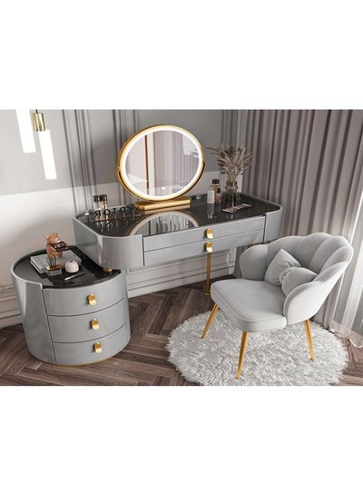 Makeup Vanity Table Dressing Table Flip Mirror With Drawers And Chair ...