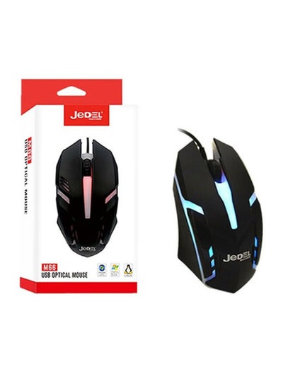 Jedel M66 USB wired Led Lighting Optical Mouse - Black price in Saudi ...
