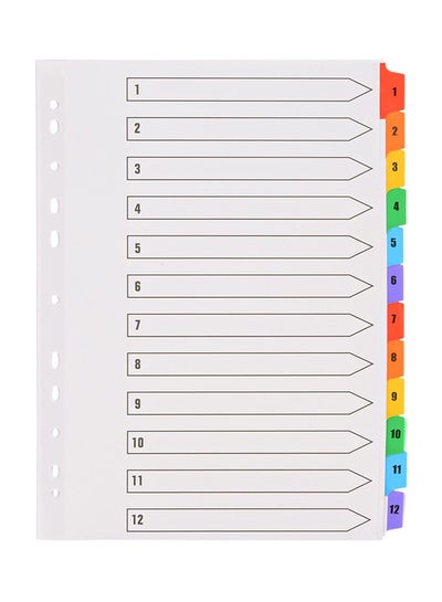 1 To 12 Numbered Subject Divider White/Yellow/Blue price in UAE | Noon ...